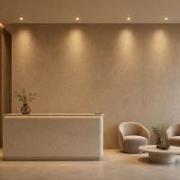 China Warm Sandstone SPC Wall Panels for Salon and Beauty Studio Interior Cladding for sale