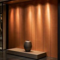 China Metallic Copper Brushed PVC Wall Panel for Storefront and Shop Window Backdrop for sale