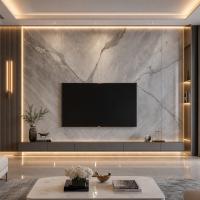 China SPC Wall Panel Marble Pattern Accent Wall Board Anti Scratch for Living Roo  m Interiors for sale