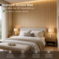 China SPC Wall Panel Wood Grain Accent Wall Cladding Waterproof for Residential Interiors for sale
