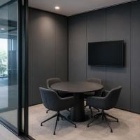 China 600mm Wide Matt Graphite Grey PVC Wall Panel for Office Partition and Desk Screen Cladding for sale