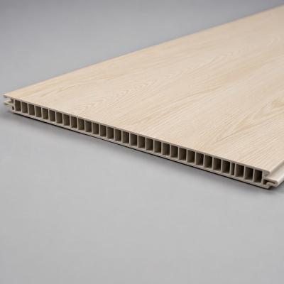 China 600mm Wide Pale Birch Wood Grain PVC Wall Panel for School Classroom and Corridor Cladding for sale