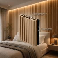 China Sound Absorbing WPC Acoustic Wall Panel 219x26mm Fluted Slat Noise Reduction Board for sale