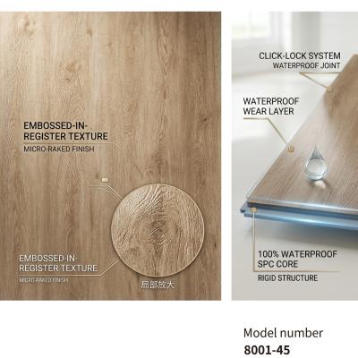 China 5mm Rigid Core SPC Flooring Waterproof Click Lock Vinyl Plank 1220x180mm with IXPE Underlayment for sale