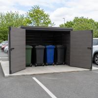 China WPC Bin Store and Utility Enclosure Panel 180x24mm Outdoor Screening Board for sale