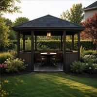 China WPC Gazebo and Pavilion Wall Panel 219x26mm Outdoor Garden Structure Cladding for sale