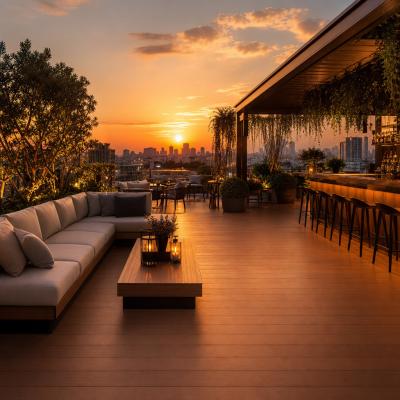 China Termite Proof WPC Seamless Decking Board 102x22mm Outdoor Floor Panel Waterproof for sale