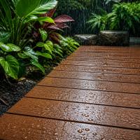 China Termite Proof WPC Seamless Decking Board 102x22mm Outdoor Floor Panel Waterproof for sale