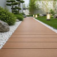 China Termite Proof WPC Seamless Decking Board 102x22mm Outdoor Floor Panel Waterproof for sale