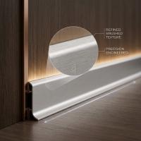 China Anodized Aluminum Alloy SPC Flooring Trim 2400mm Skirting Profile for Wall Panel Edge for sale