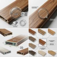 China Waterproof SPC Flooring End Cap Trim 2400mm PVC Skirting Profile for Wall Panel Edge for sale