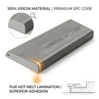 China SPC Rigid Core Skirting Profile 2400mm Waterproof Flooring Edge Trim for Wall Panel Base for sale