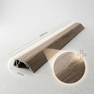 China SPC Rigid Core Skirting Profile 2400mm Waterproof Flooring Edge Trim for Wall Panel Base for sale