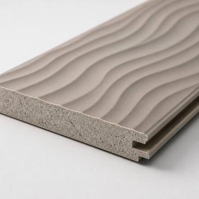 China 3D Wave Ripple Relief SPC Wall Panels Waterproof Interior Wall Cladding for sale
