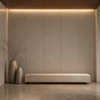 China 3D Wave Ripple Relief SPC Wall Panels Waterproof Interior Wall Cladding for sale