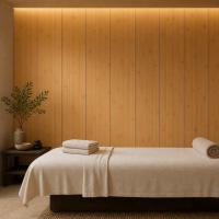 China Bamboo Texture SPC Wall Panels Waterproof Interior Wall Cladding for sale