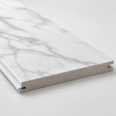 China Carrara White Marble SPC Wall Panels Grey Vein Waterproof Interior Cladding for sale