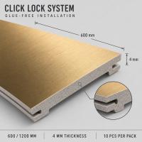 China Brushed Gold Champagne Metal SPC Wall Panels Waterproof Interior Cladding for sale