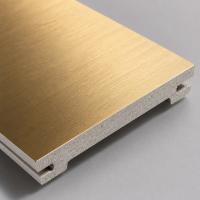 China Brushed Gold Champagne Metal SPC Wall Panels Waterproof Interior Cladding for sale