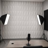 China 3D Diamond Rhombus Relief SPC Wall Panels Waterproof Interior Cladding for sale