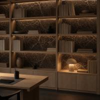 China Emperador Dark Brown Marble SPC Wall Panels Waterproof Interior Cladding for sale