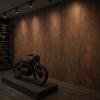 China Corten Rusted Metal SPC Wall Panels Waterproof Interior Wall Cladding for sale