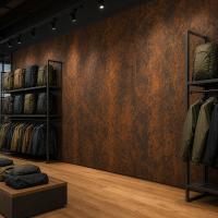 China Corten Rusted Metal SPC Wall Panels Waterproof Interior Wall Cladding for sale