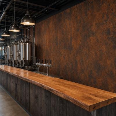 China Corten Rusted Metal SPC Wall Panels Waterproof Interior Wall Cladding for sale