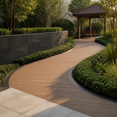 China Commercial Grade WPC Seamless Decking 102x22mm for Outdoor Walkway Decking for sale
