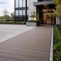 China Commercial Grade WPC Seamless Decking 102x22mm for Outdoor Walkway Decking for sale