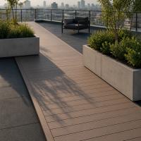 China Commercial Grade WPC Seamless Decking 102x22mm for Outdoor Walkway Decking for sale