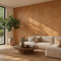 China Cork Texture SPC Wall Panels Waterproof Interior Wall Cladding for sale