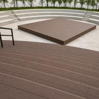 China Outdoor WPC Decking 140x25mm Round Hole Anti Slip Outdoor Deck Floor Panel for sale