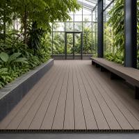 China Outdoor WPC Decking 140x25mm Round Hole Anti Slip Outdoor Deck Floor Panel for sale