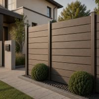China Outdoor WPC Fence Board 180x24mm Decorative Weather Resistant Fence Panel for sale