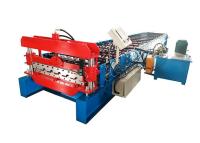 China Trapezoidal Chain Drive Tile Roll Forming Machine Ibr Roof Wall Panel Production for sale