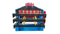China 440V Corrugated Roll Forming Machine Ibr Metal Steel Glazed Tile Roofing Sheet Three Layer for sale