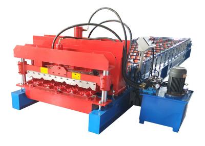 China Full Automatic Glazed Tile Roll Forming Machine With 13 Rows Rollers And Hydraulic Cutting for sale