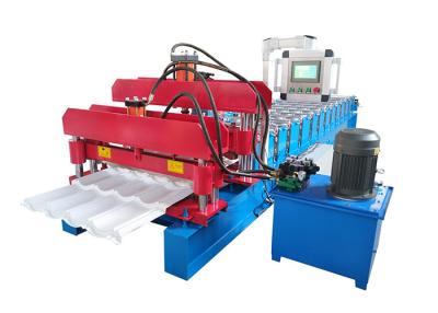China Steel Roof Tile Glazed Tile Roll Forming Machine 914mm Coil Width for sale