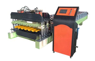 China Colored Steel  Press Step Tile Roll Forming Machine 0-12m/Min for sale
