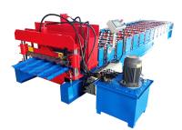 China High Speed Metal Tile Roll Forming Machine 13 Stations 5.5Kw Discharge Directly for sale