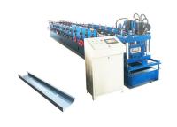 China Automatic C Shape Purlin Roll Forming Machine Blue Color Galvanized Coil Material for sale