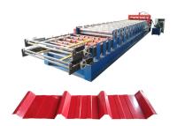 China Hydraulic auto color steel tile type and roof panel double layer rolling making forming machine for sale