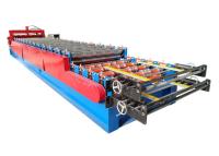 China Roof Tile Double Layer Roll Forming Machine Electric Tension 380V 50 Hz 3 Phase for sale