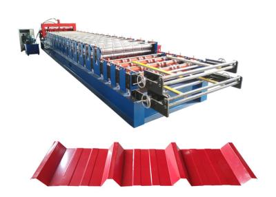 China Hydraulic auto color steel tile type and roof panel double layer rolling making forming machine for sale