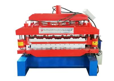 China Color Steel Double Layer Roll Forming Machine Glazed Bamboo Type High Automation Degree for sale