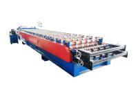 China Rib Roof / Corrugated Sheet Roll Forming Machine Weight 9600kg With PLC Touch Screen for sale