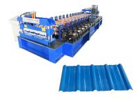 China Blue Trapezoidal Sheet Roll Forming Machine , High Strength IBR Roll Forming Machine for sale