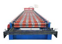China Color Paint Metal Roofing Sheet Making Machine With Double Cylinder Cutter for sale