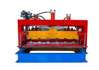 China Hydraulic cutter steel roofing sheet metal roll forming machine high efficiency for sale